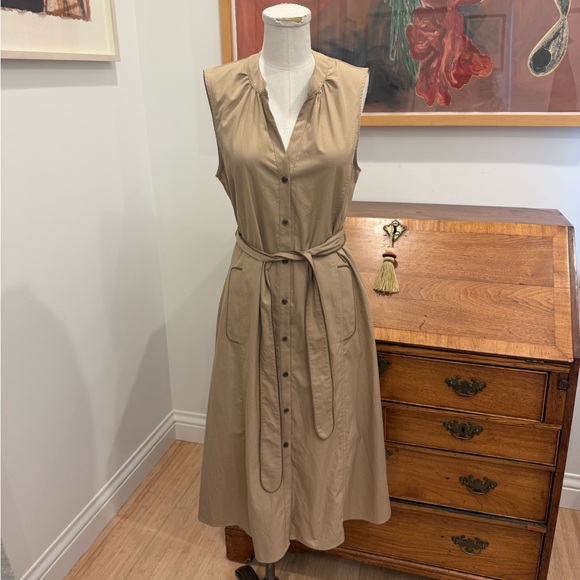DREW | Dresses | Drew Madison Midi Dress Khaki | Poshmark